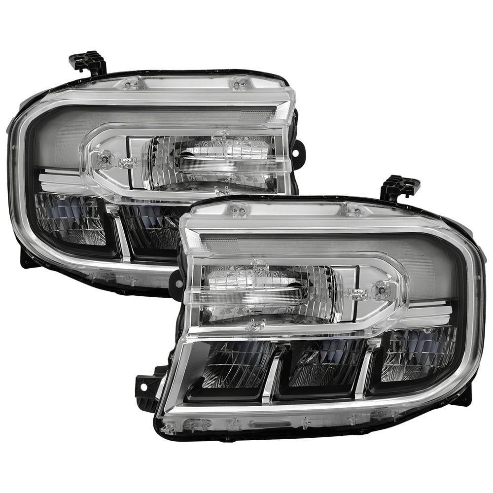 Spyder® PRO-JH-FMAV22-OEP-LED-BK - Driver and Passenger Side Black LED Headlights with DRL