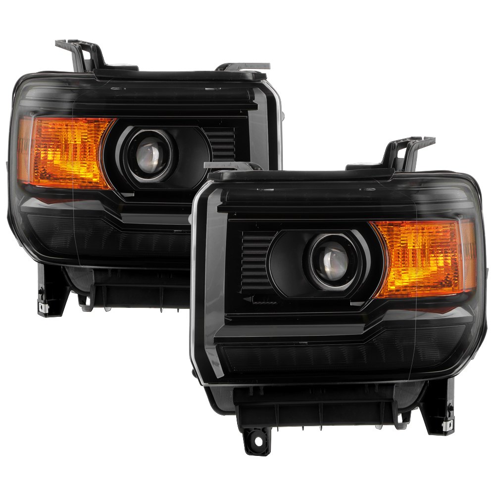 Spyder® PRO-JH-GS14H-OEP-DRL-BK - Driver and Passenger Side Black/Smoke Projector Headlights ...