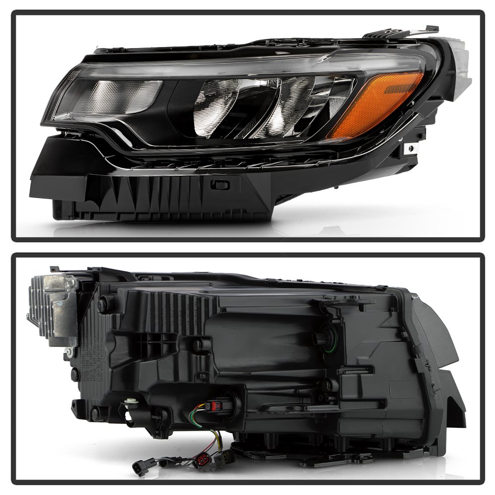Spyder® PRO-JH-JCOM22-OEP-LED-BK - Driver and Passenger Side Black Factory Style LED Headlights ...