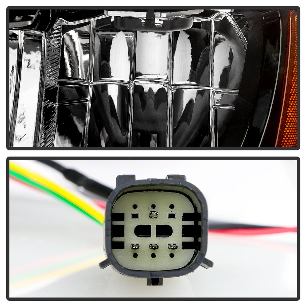 Spyder® PRO-JH-JCOM22-OEP-LED-BK - Driver and Passenger Side Black Factory Style LED Headlights ...