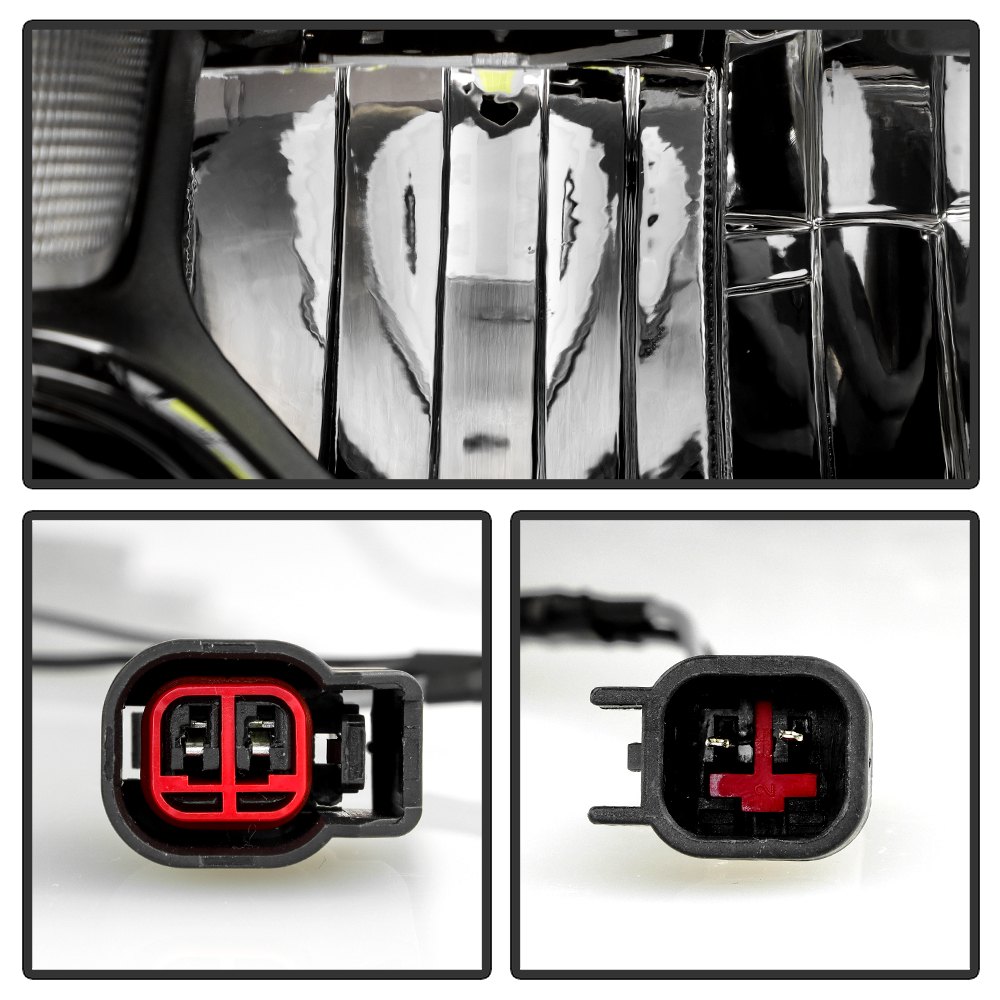 Spyder® PRO-JH-JCOM22-OEP-LED-BK - Driver and Passenger Side Black Factory Style LED Headlights ...