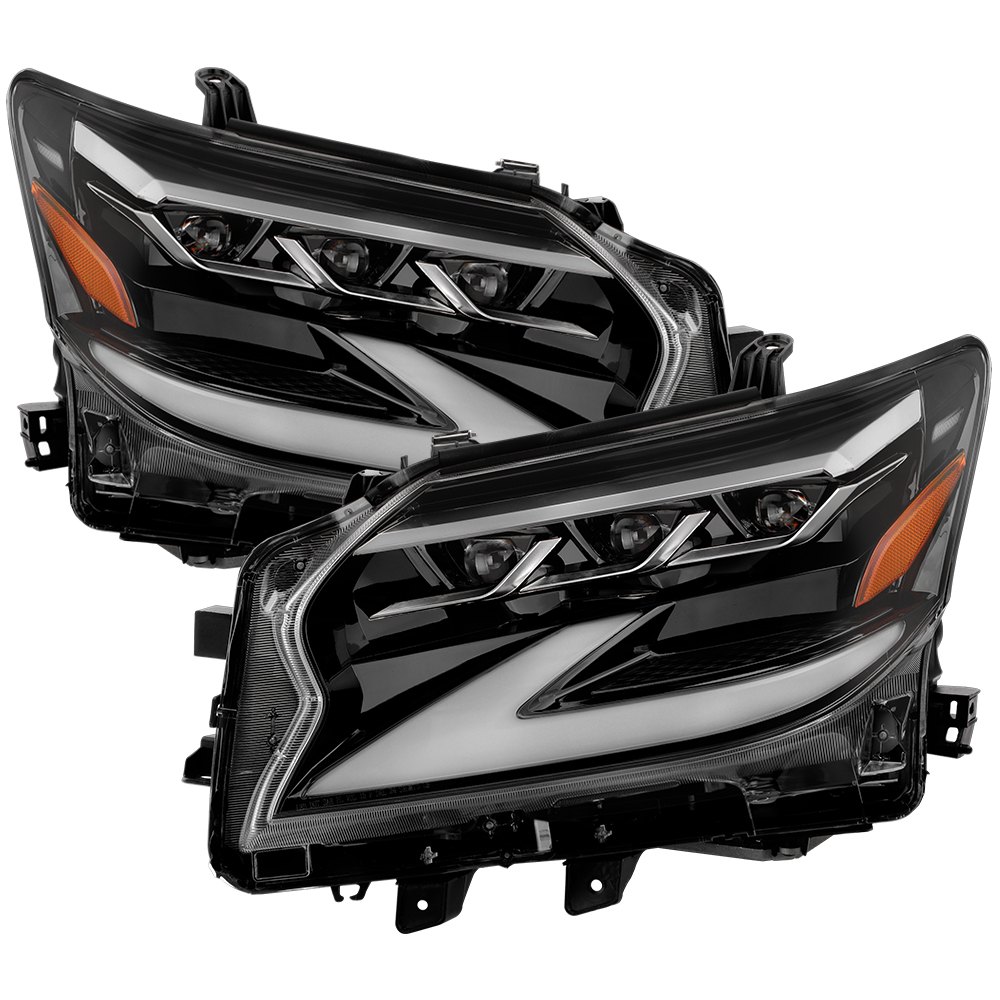 Spyder® PRO-JH-LGX14-FLED-AM-BK - Driver and Passenger Side Black Tri-Projector LED Headlights