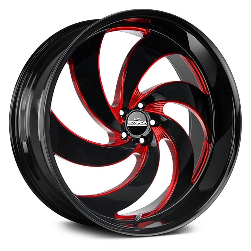STRADA STREET CLASSICS® RETRO 6 Wheels - Gloss Black with Candy Red ...