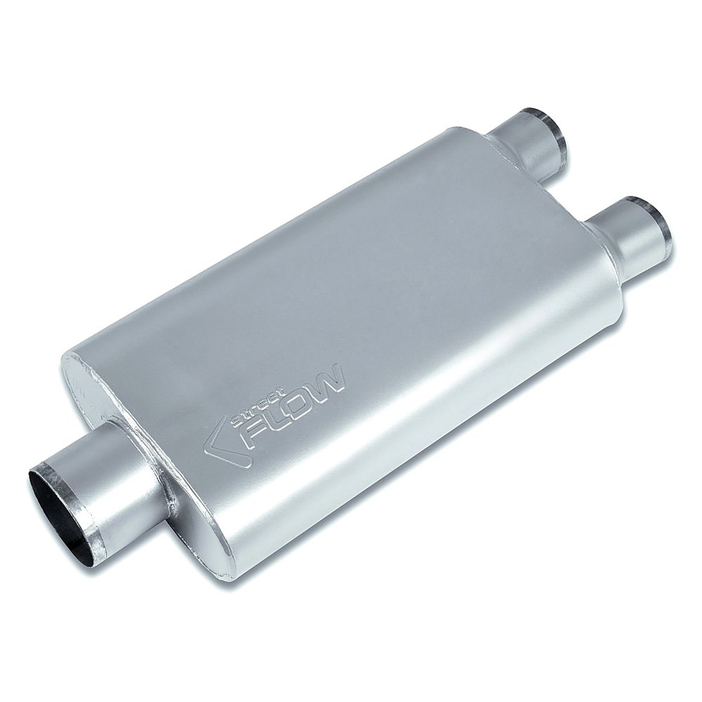 Street Flow® SF435502 - Aluminized Steel Oval 3 Chamber Exhaust Muffler