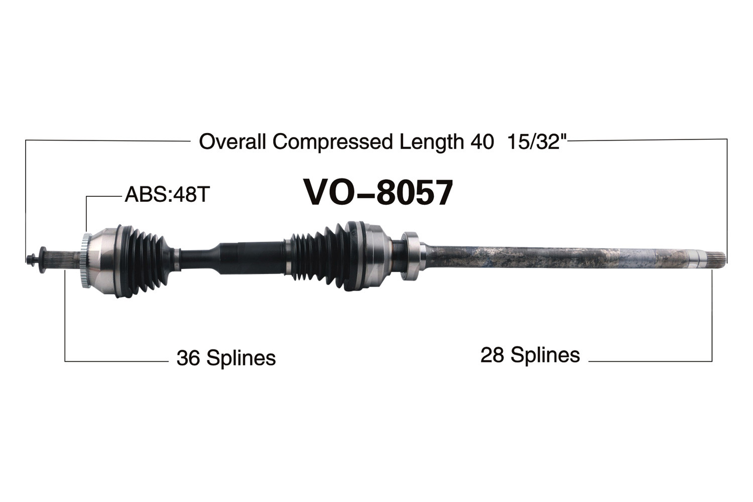 SurTrack® VO-8057 - Front Passenger Side CV Axle Shaft