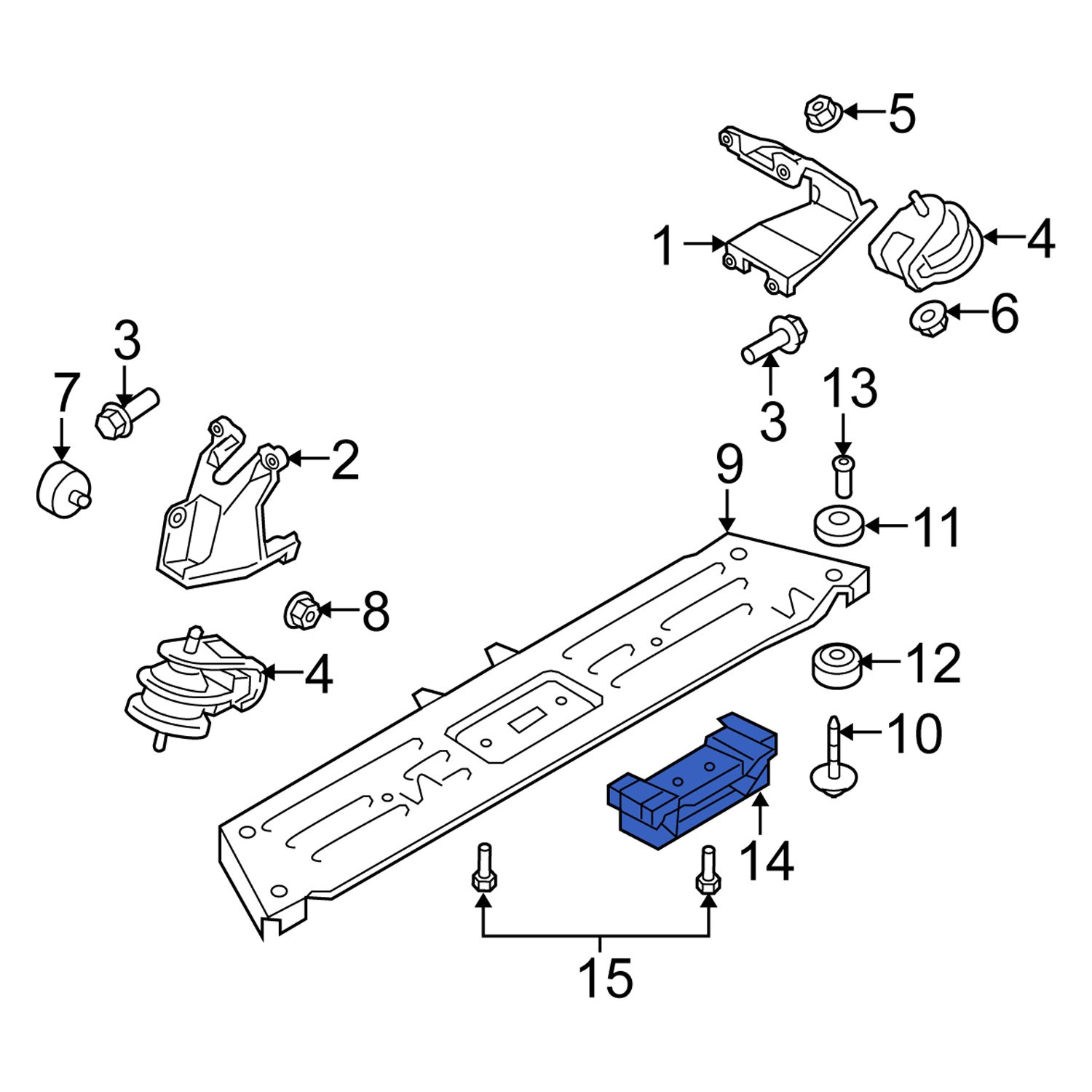 Suzuki OE 1171065J00 - Rear Engine Mount
