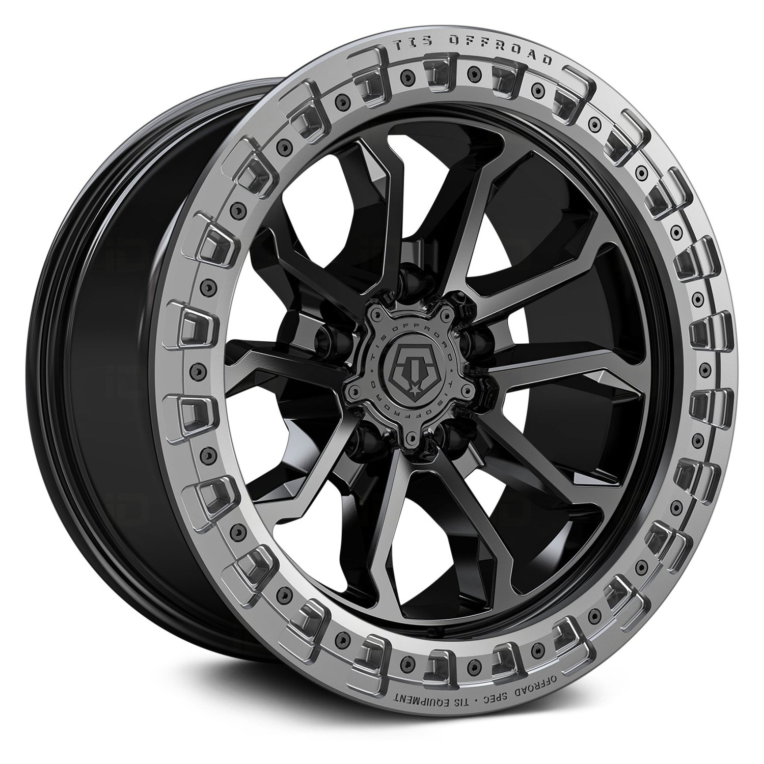 TIS® 556BA 5 Wheels - Satin Black with Anthracite Simulated Bead Ring Rims