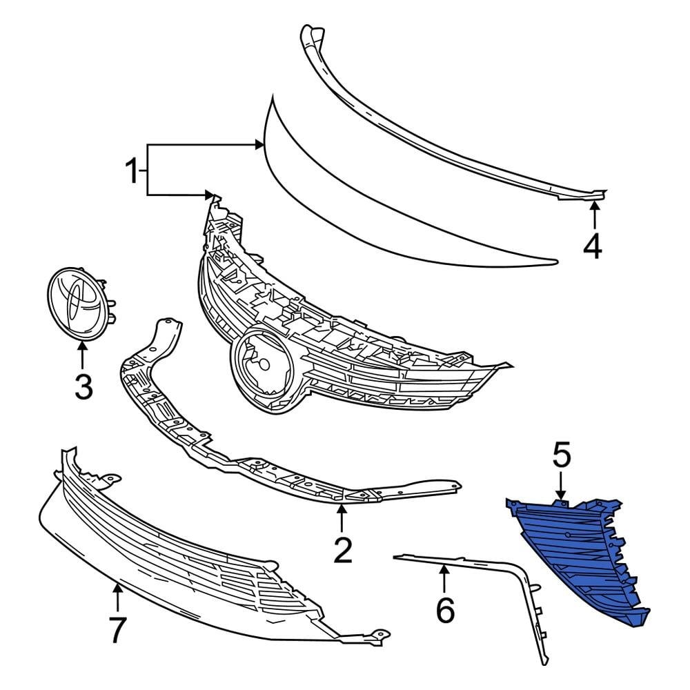 Toyota OE 5312862900 - Front Left Outer Grille
