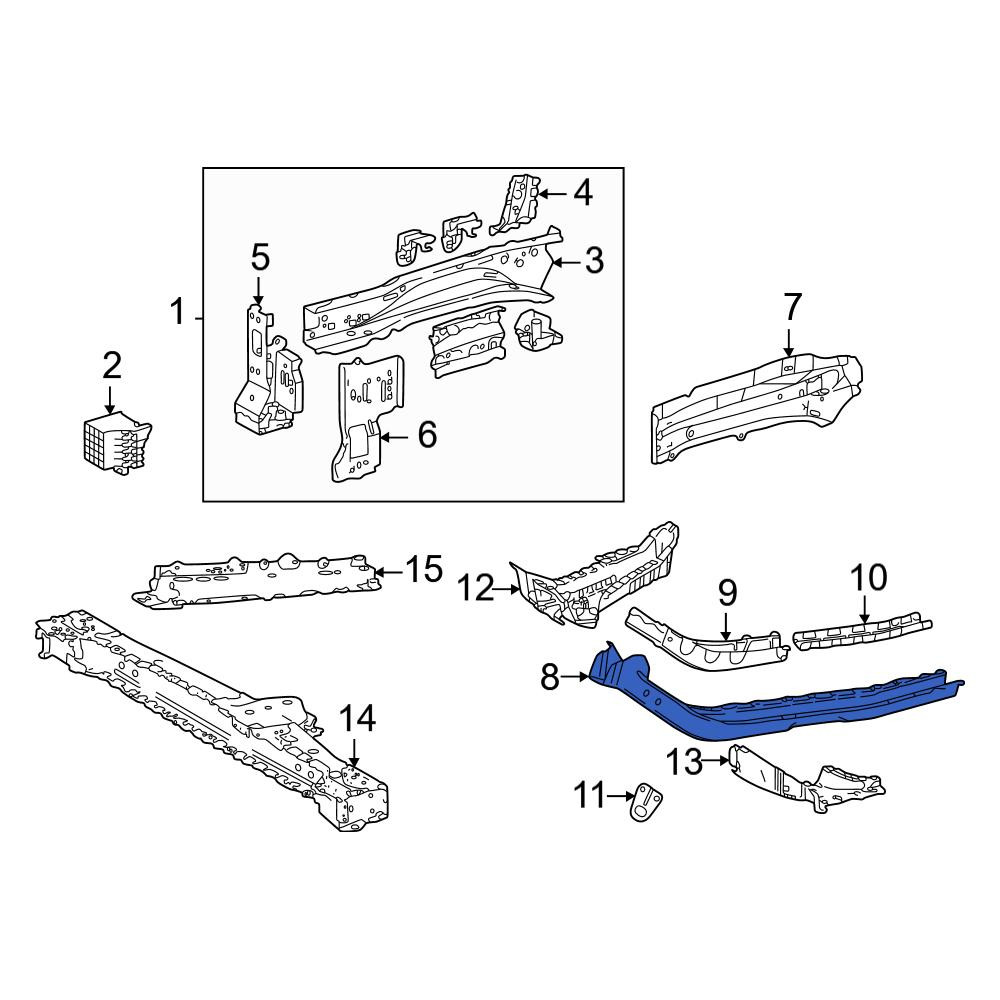 Toyota OE 5719262010 - Front Left Lower Floor Side Rail