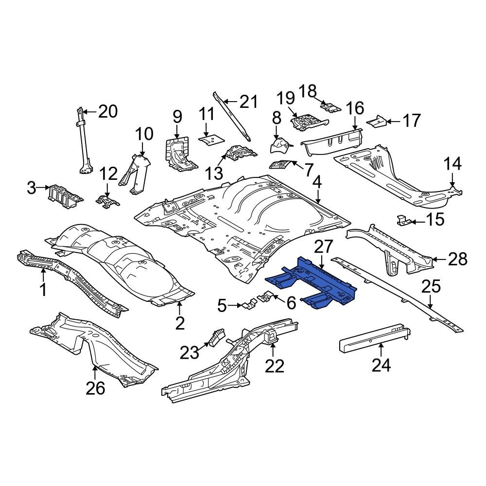 Toyota OE 5760562010 - Rear Lower Floor Pan Crossmember