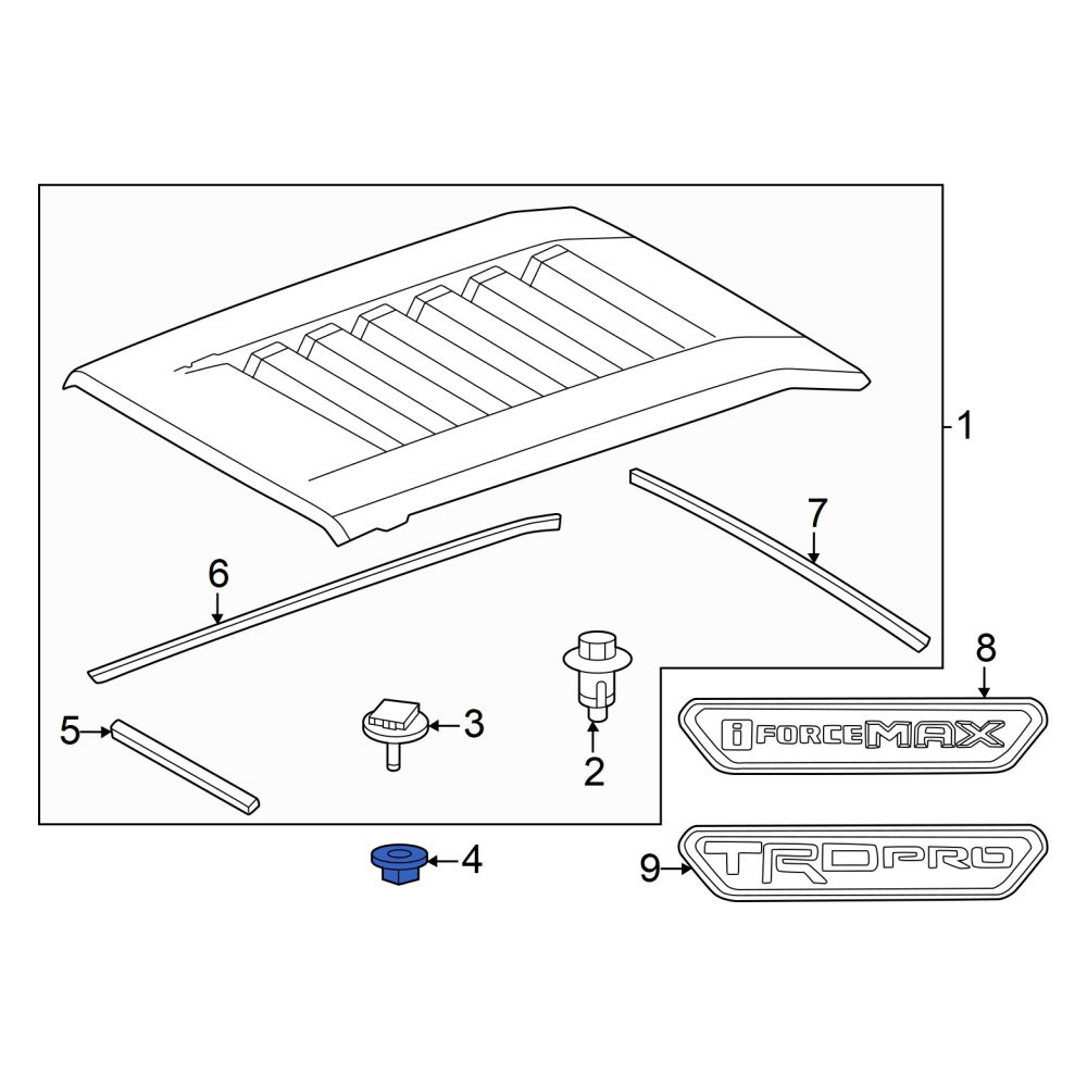 Toyota OE 90178A0132 - Hood Scoop Nut