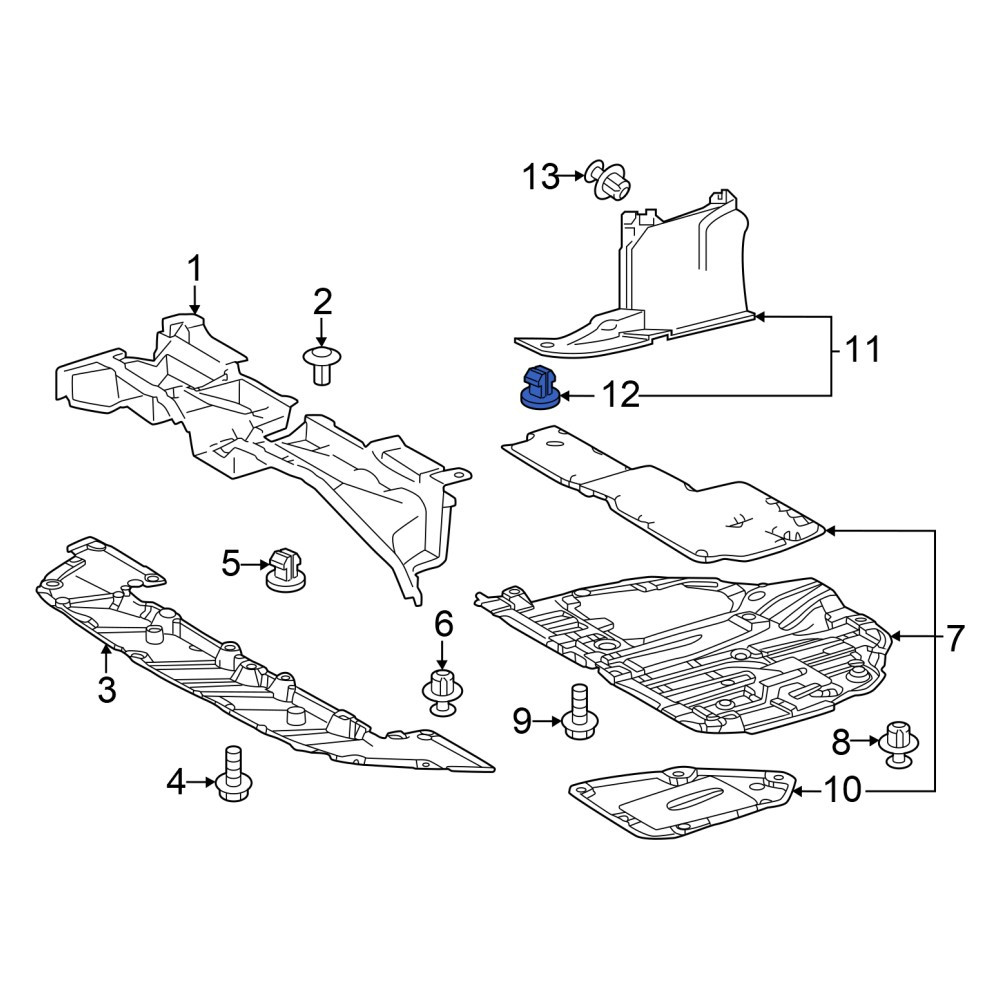 Toyota OE 514430A010 - Front Right Radiator Support Splash Shield