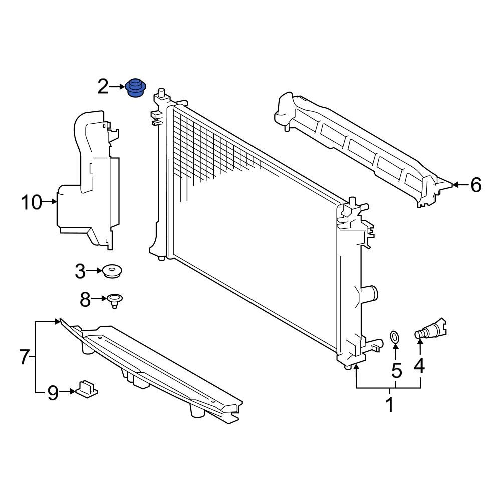 Toyota OE 165230T090 - Upper Radiator Insulator