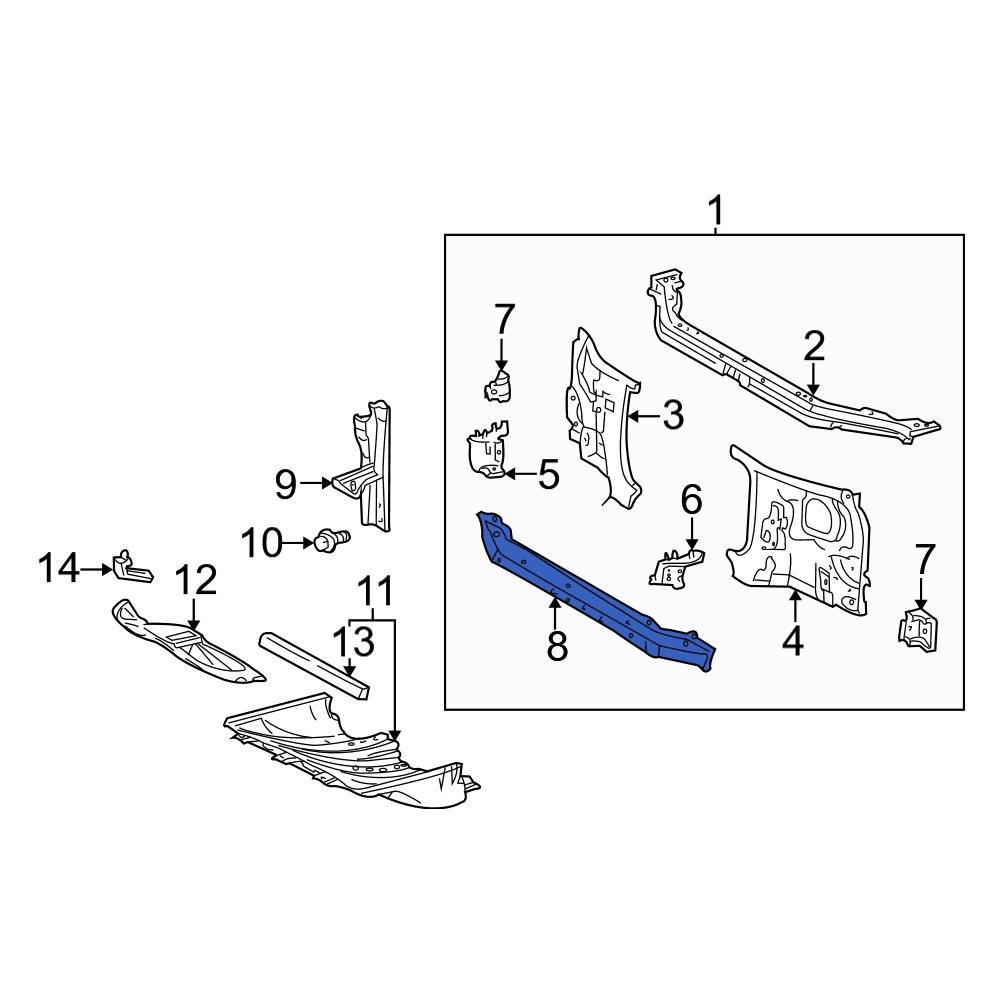 Toyota OE 571040C010 - Front Lower Radiator Support Tie Bar