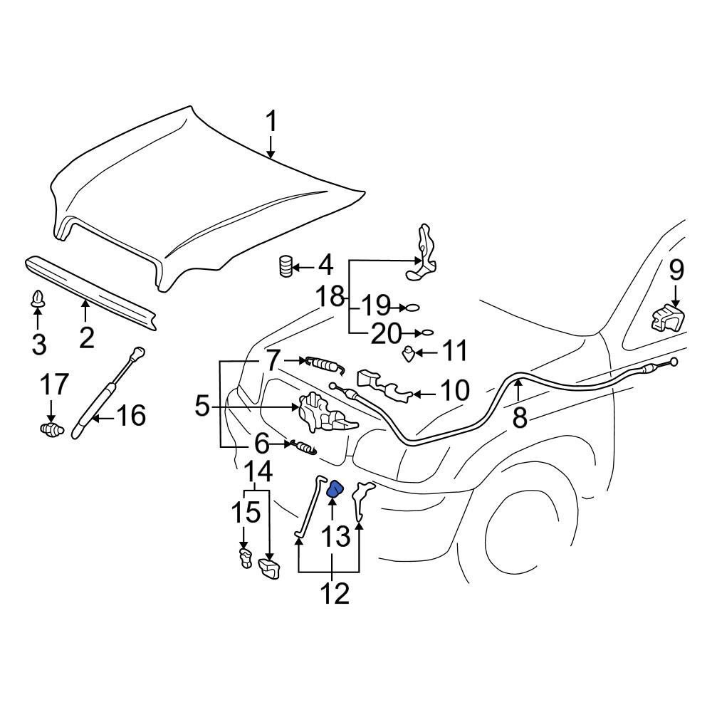 Toyota OE 697590C010 - Hood Latch Clip
