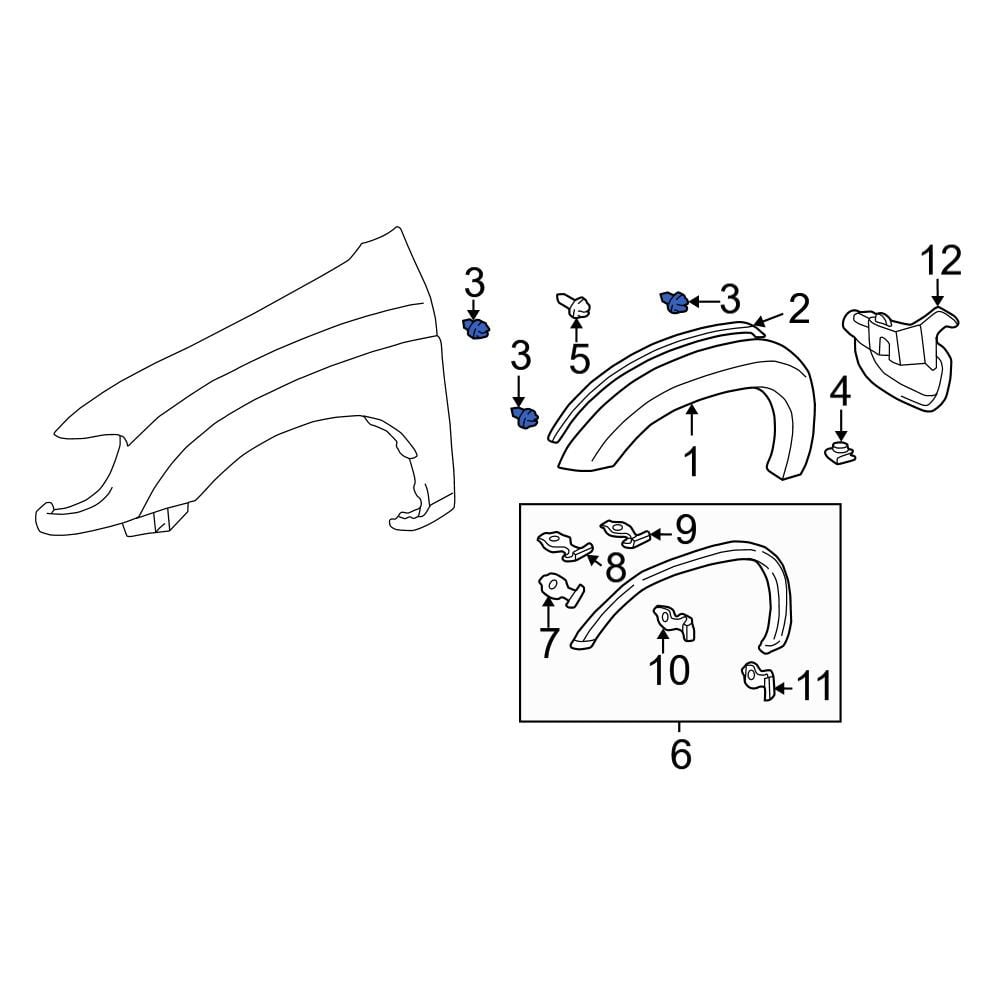 Toyota OE 9046711099 - Rear Door Molding Clip