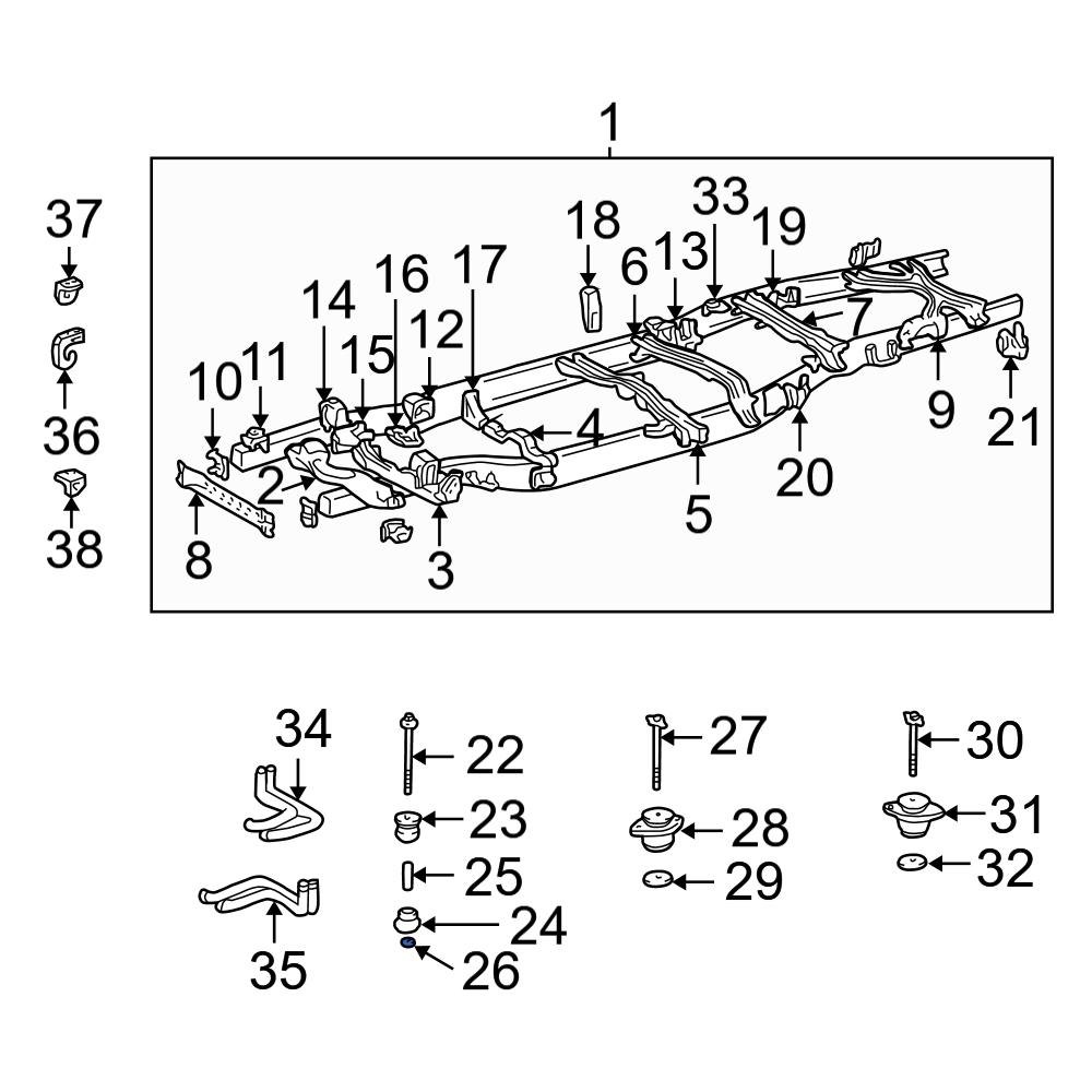 Toyota OE 9020110012 - Front Body Mount Cushion Washer