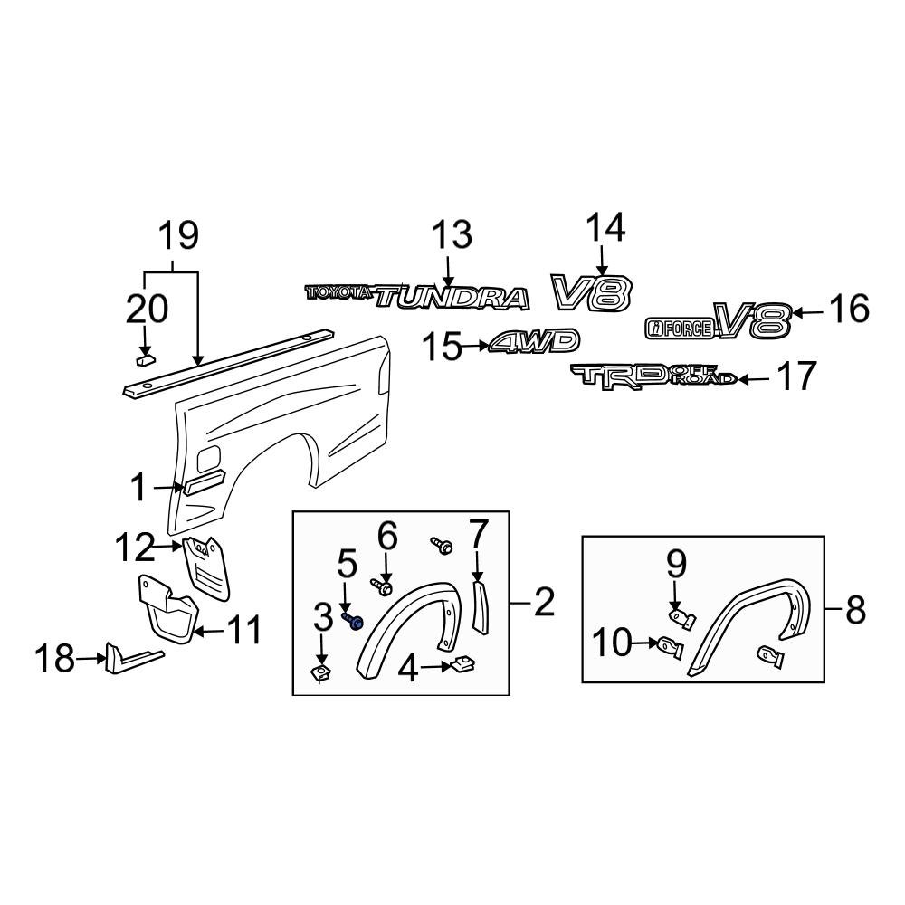 Toyota OE 9046711099 - Rear Door Molding Clip