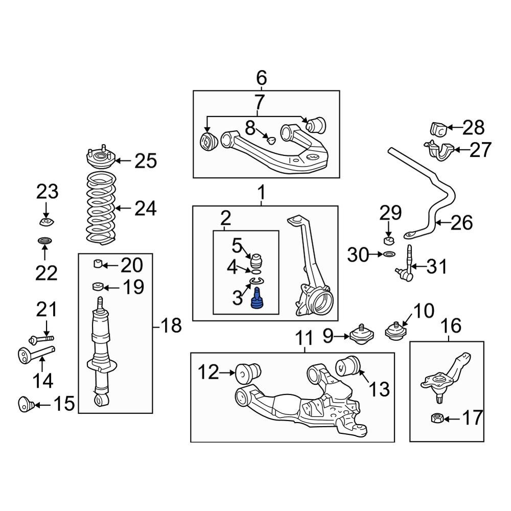 Toyota OE 4331039016 - Front Upper Suspension Ball Joint