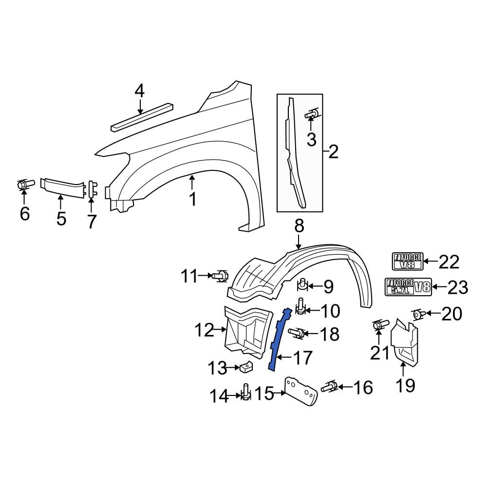Toyota OE 538770C030 - Right Fender Liner Support Bracket