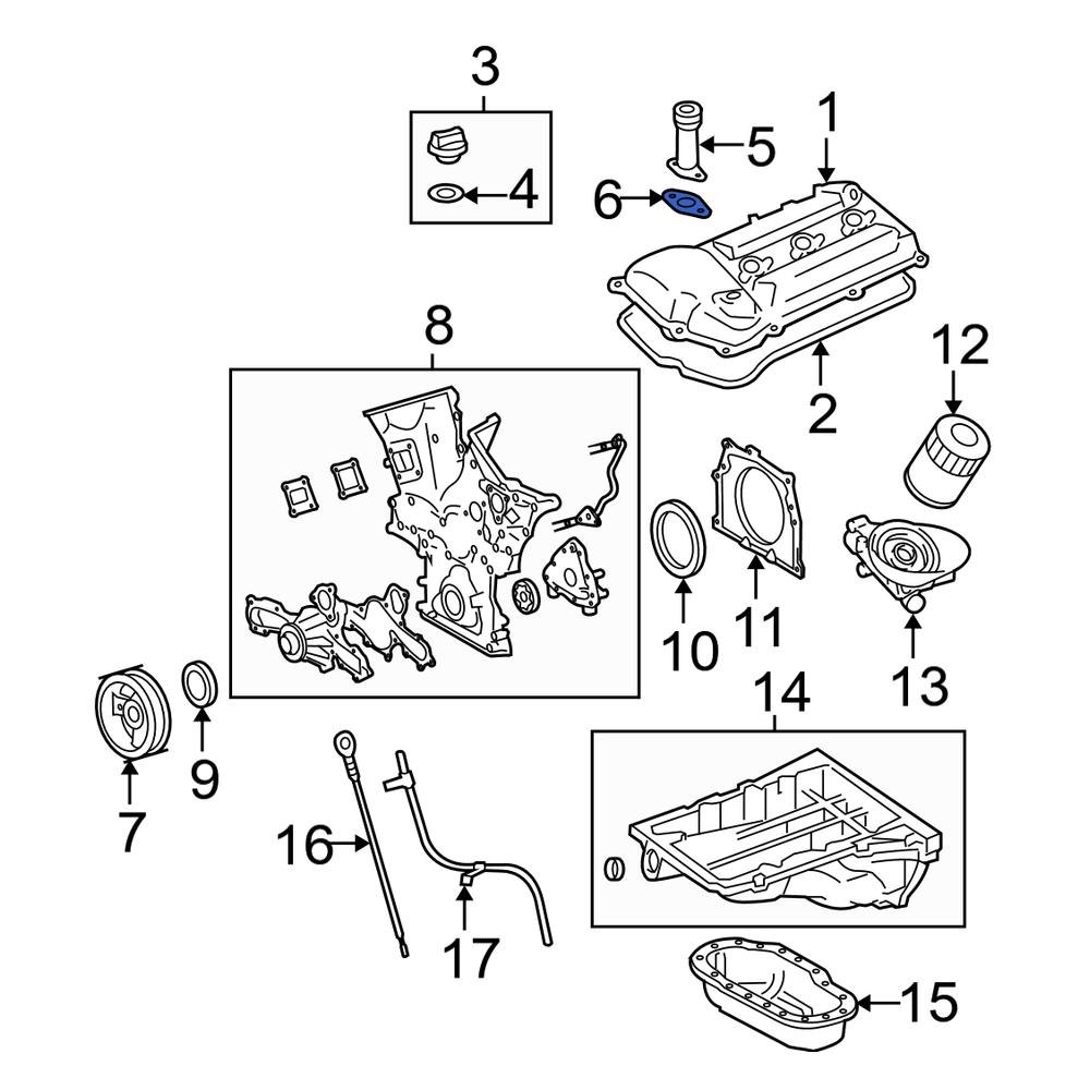 Toyota OE 1219638010 - Engine Oil Filler Tube Gasket