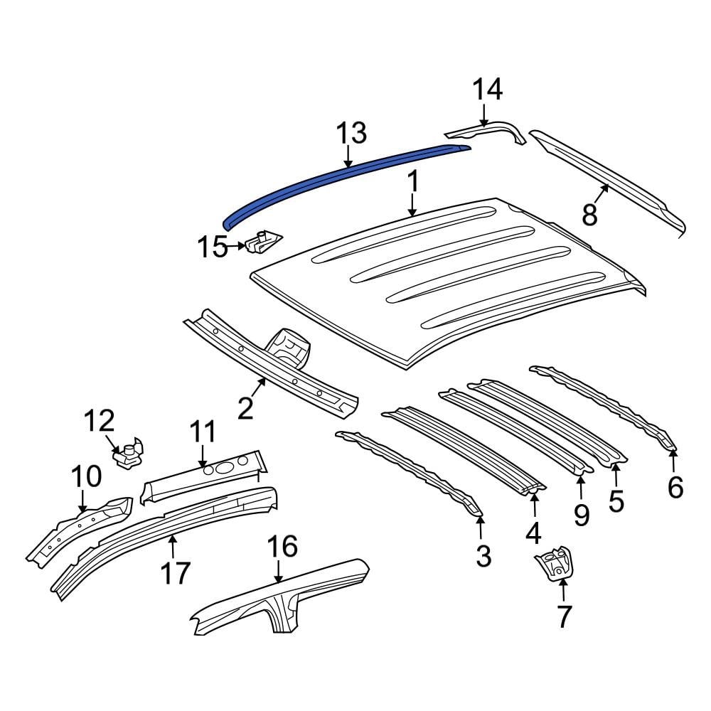 Toyota OE 755660C020 - Front Right Roof Drip Molding