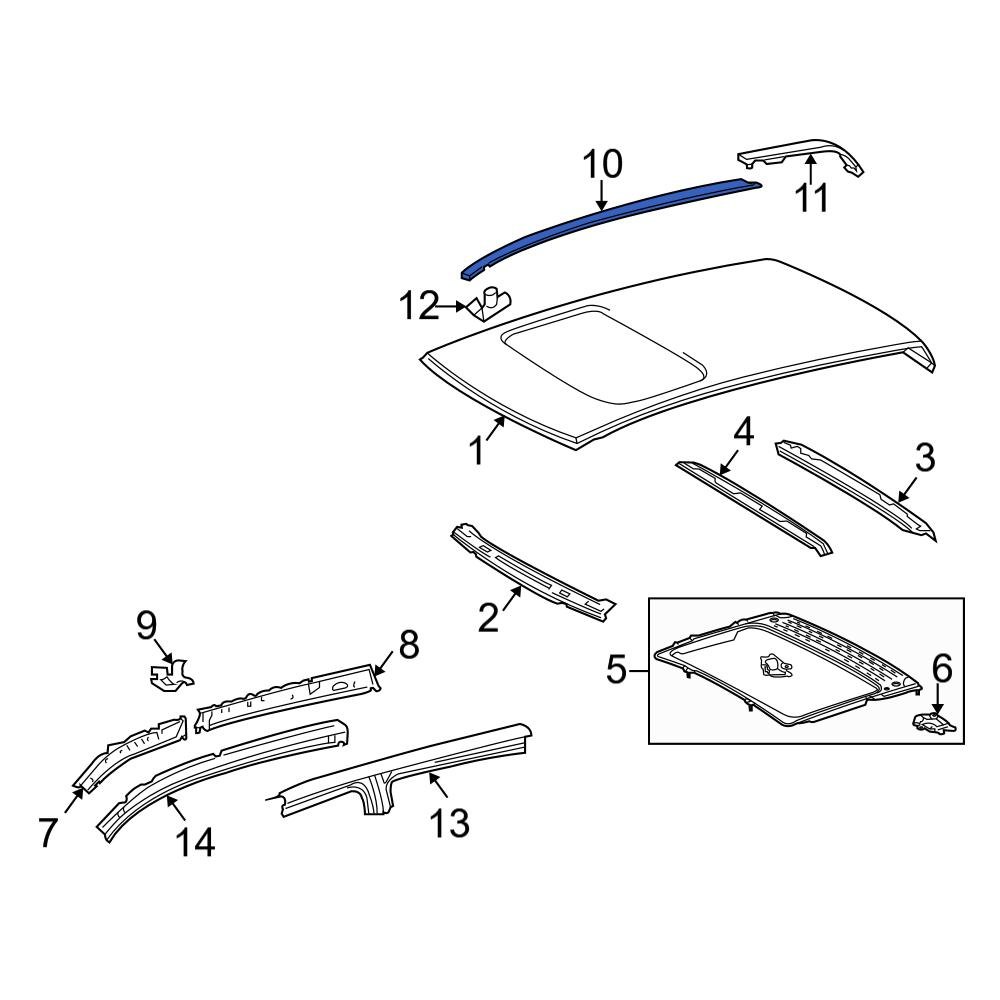 Toyota OE 755650C020 - Front Left Roof Drip Molding
