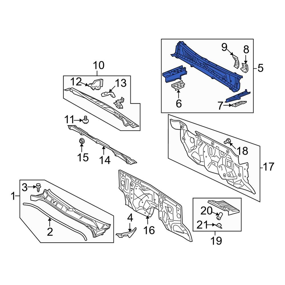 Toyota OE 557000C031 - Front Cowl Plenum Panel