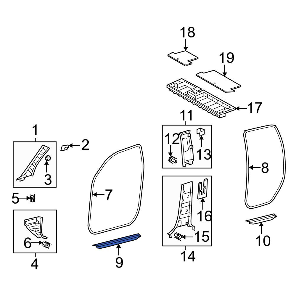 Toyota OE 679140C050C0 - Front Left Door Sill Plate