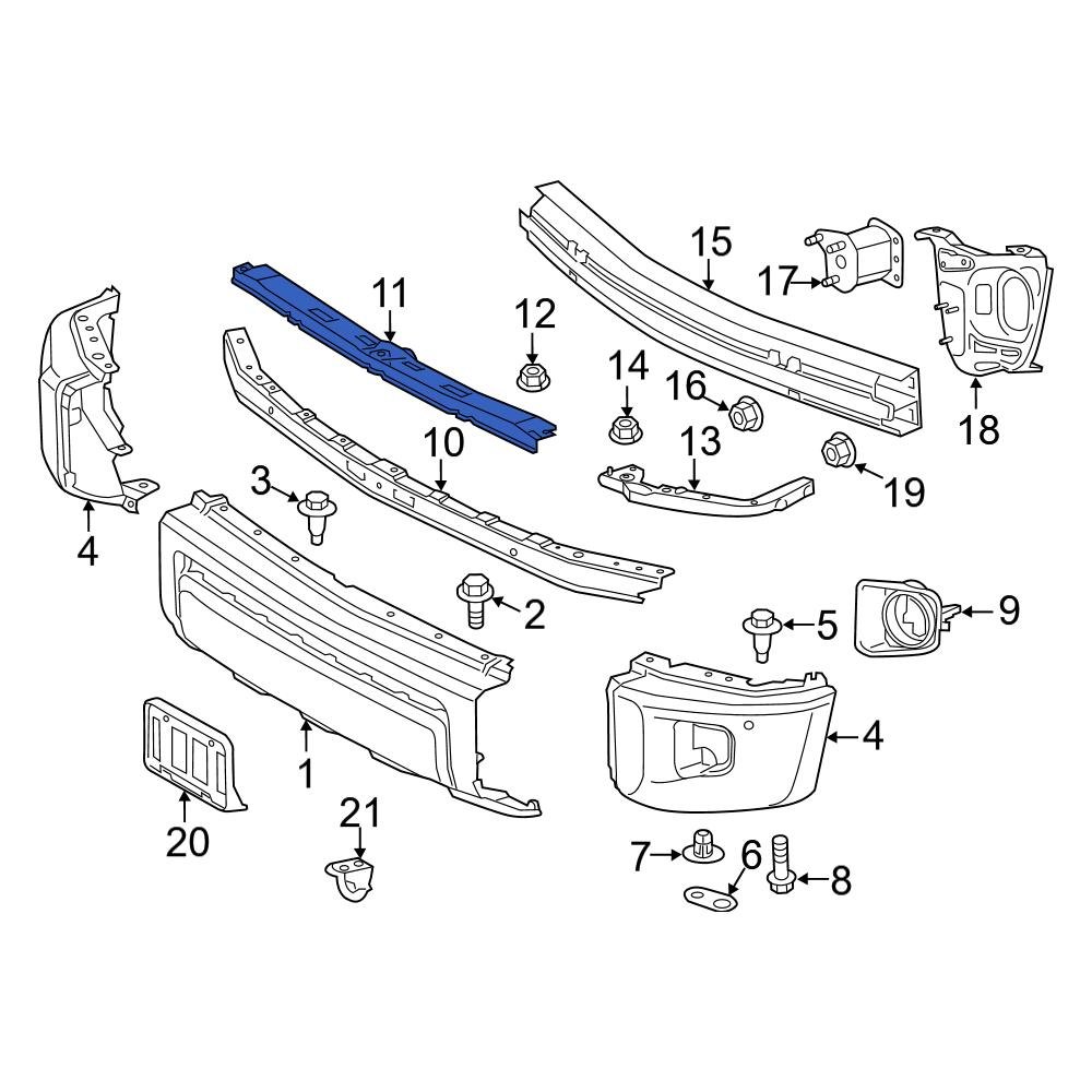 Toyota OE 525210C070 - Front Upper Bumper Cover Support Rail