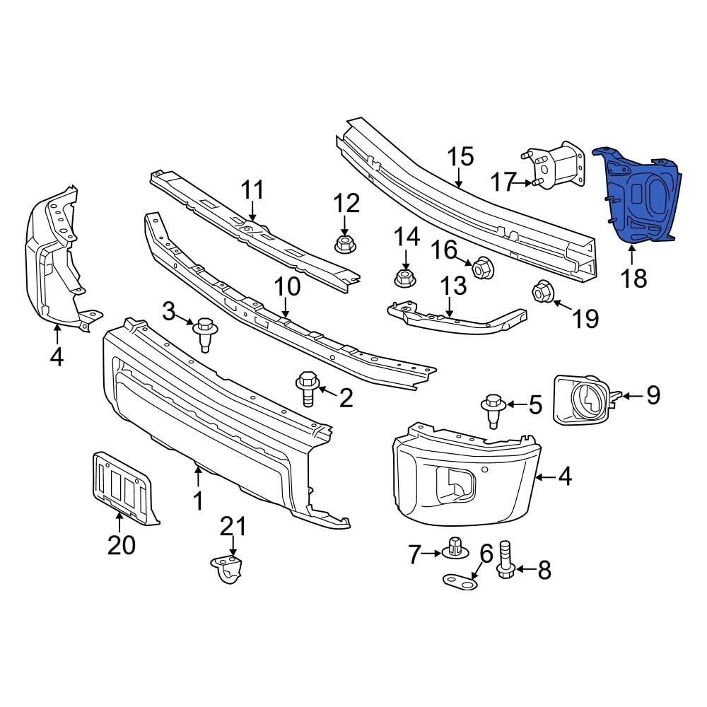 Toyota OE 521420C020 - Front Left Bumper Cover Reinforcement