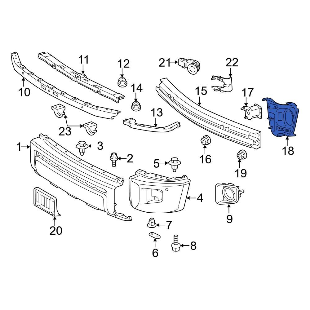 Toyota OE 521420C020 - Front Left Bumper Cover Reinforcement