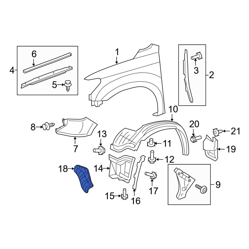 Toyota OE 538950C030 - Front Right Fender Splash Shield