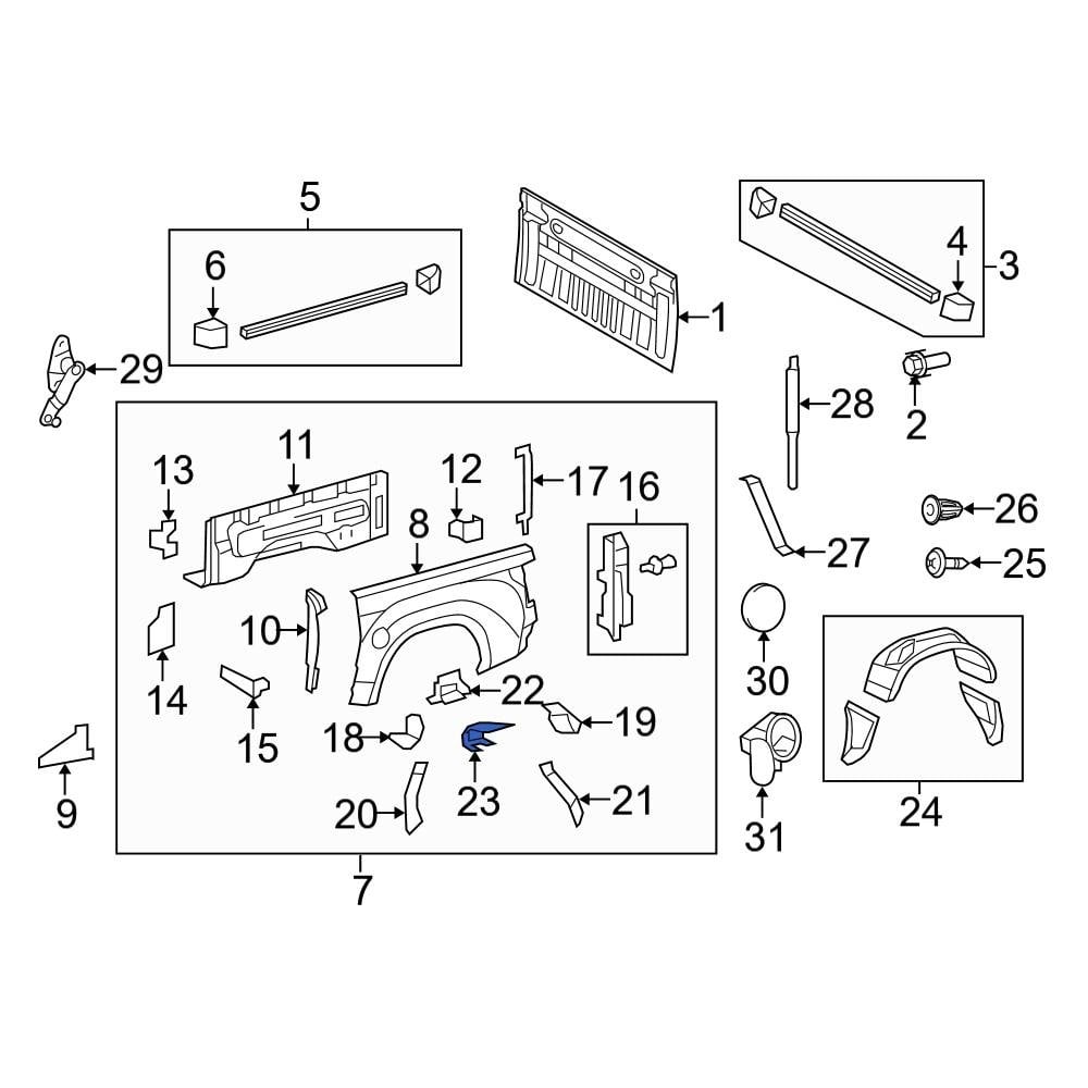 Toyota OE 655210C010 - Rear Right Quarter Panel Splash Shield Bracket