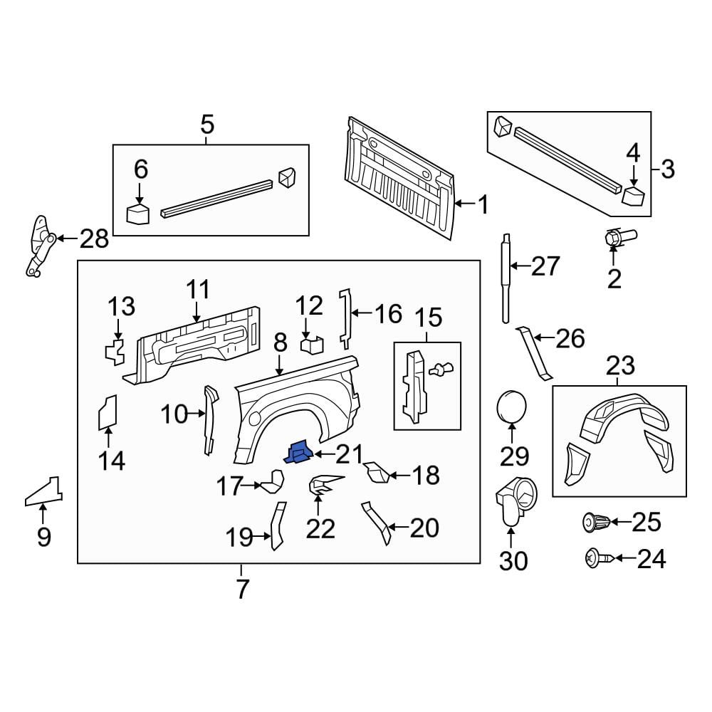 Toyota OE 656050C010 - Rear Upper Quarter Panel Splash Shield Bracket