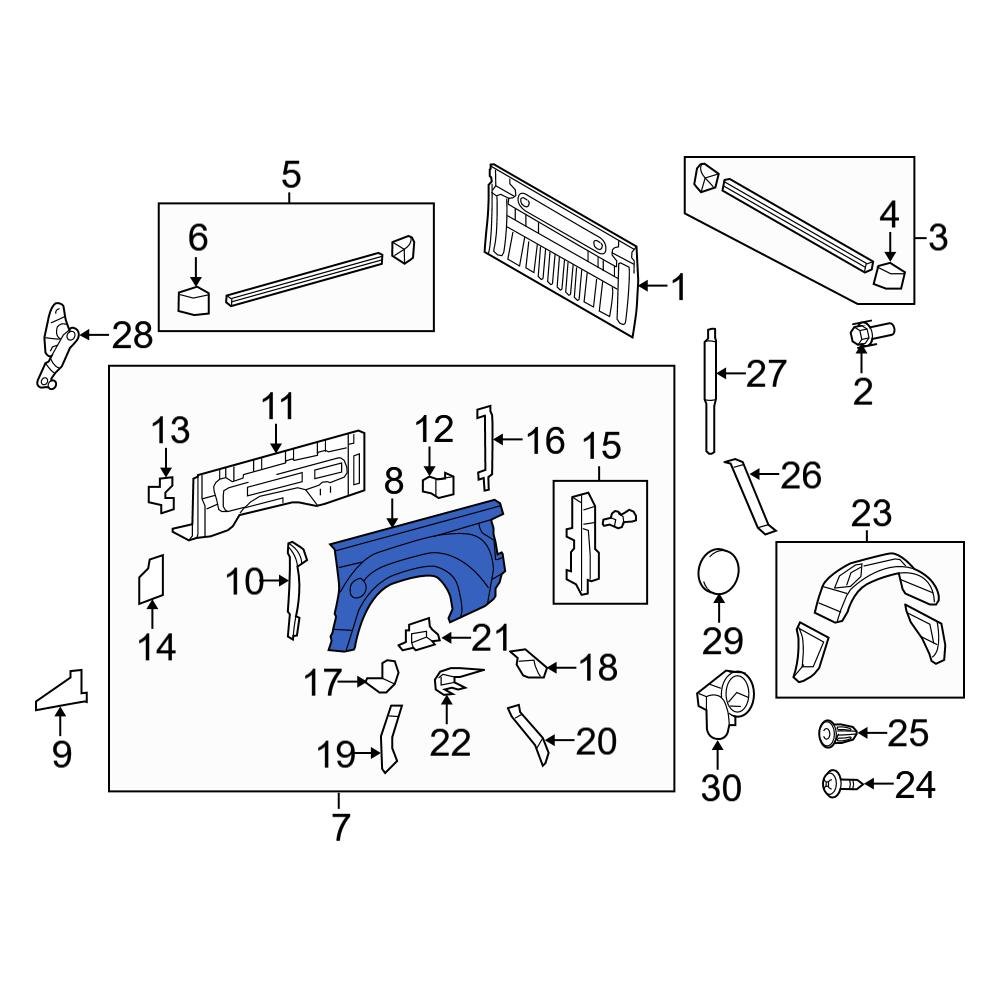 Toyota OE 658170C120 - Rear Left Outer Truck Bed Panel