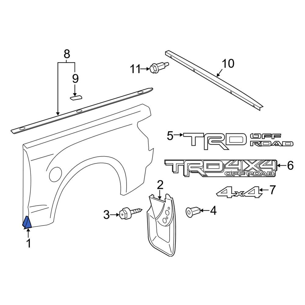 Toyota OE 756310C060 - Rear Right Stone Deflector