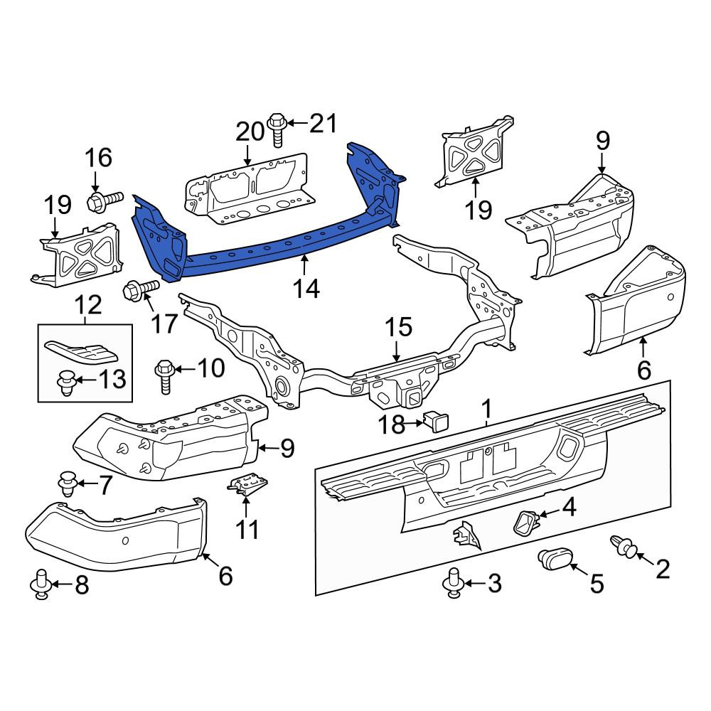 Toyota OE 520230C122 - Rear Bumper Cover Reinforcement Beam