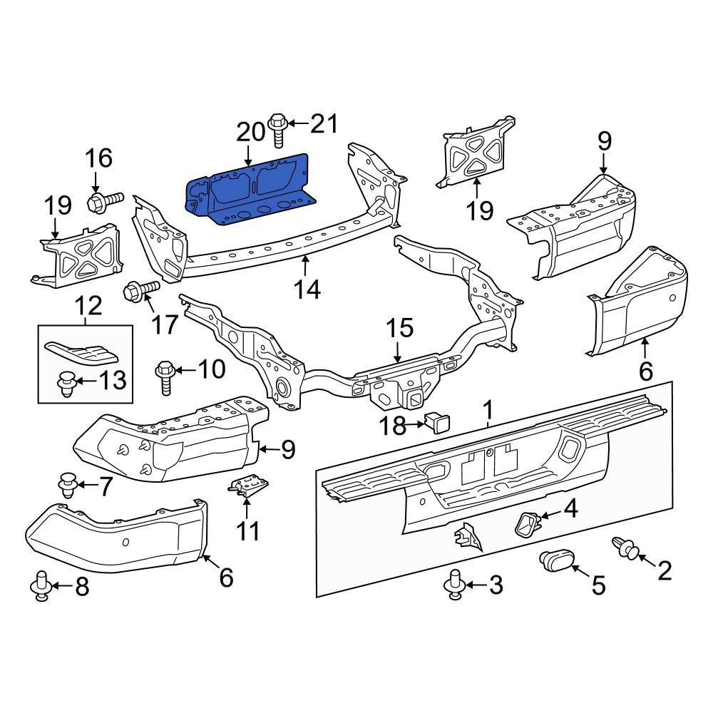 Toyota OE 521590C040 - Bumper Cover Reinforcement Bracket