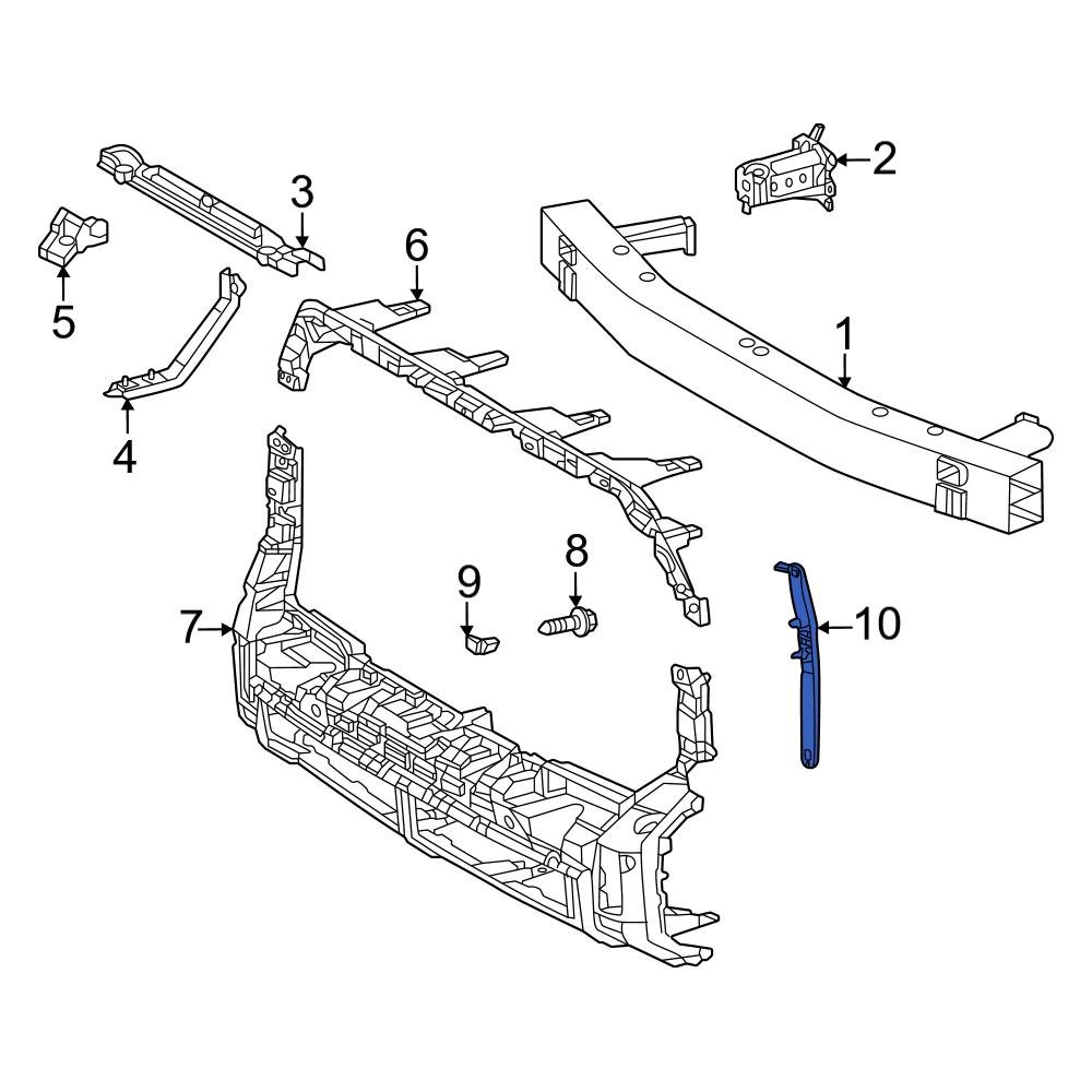 Toyota OE 521410C080 - Front Bumper Cover Support Rail