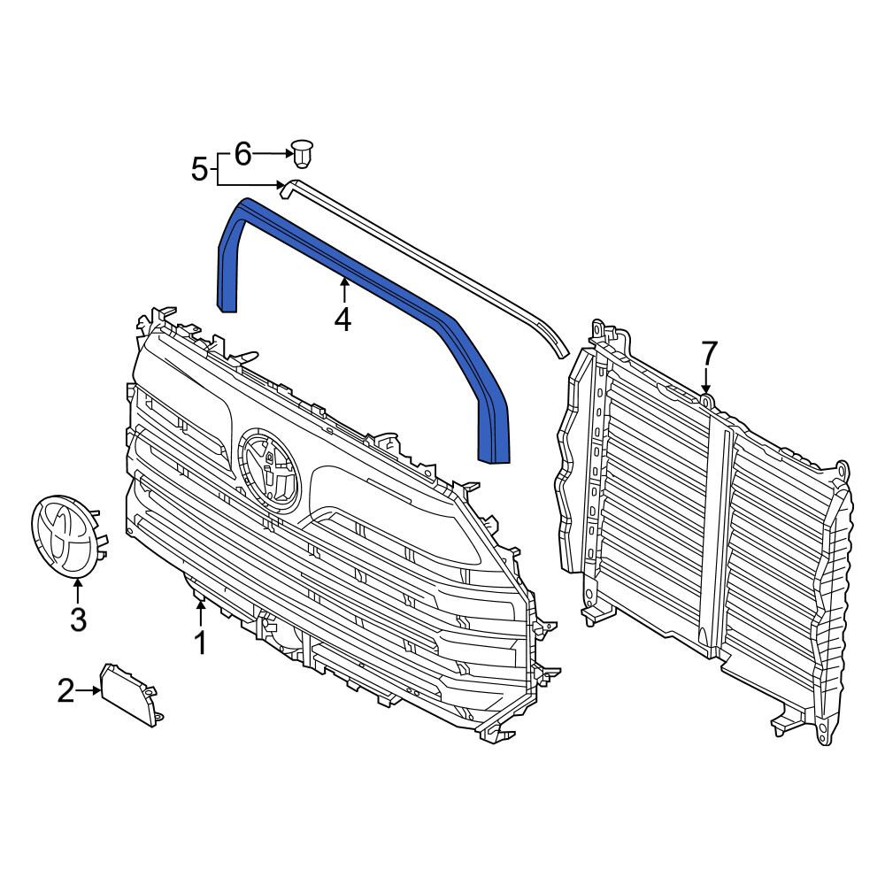 Toyota OE 531110C420 - Front Grille Molding