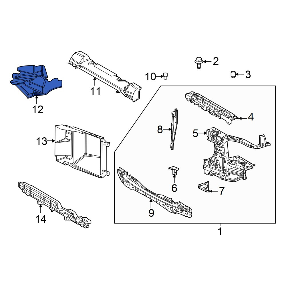 Toyota OE 16595F4010 - Front Left Radiator Support Air Deflector