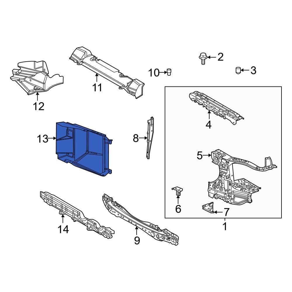Toyota OE 165D1F4010 - Front Left Radiator Support Air Duct