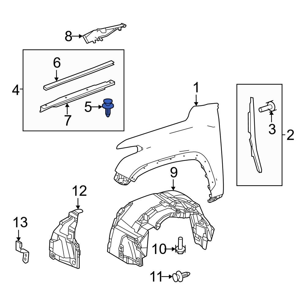 Toyota OE 90467A0002C4 - Upper Fender Clip
