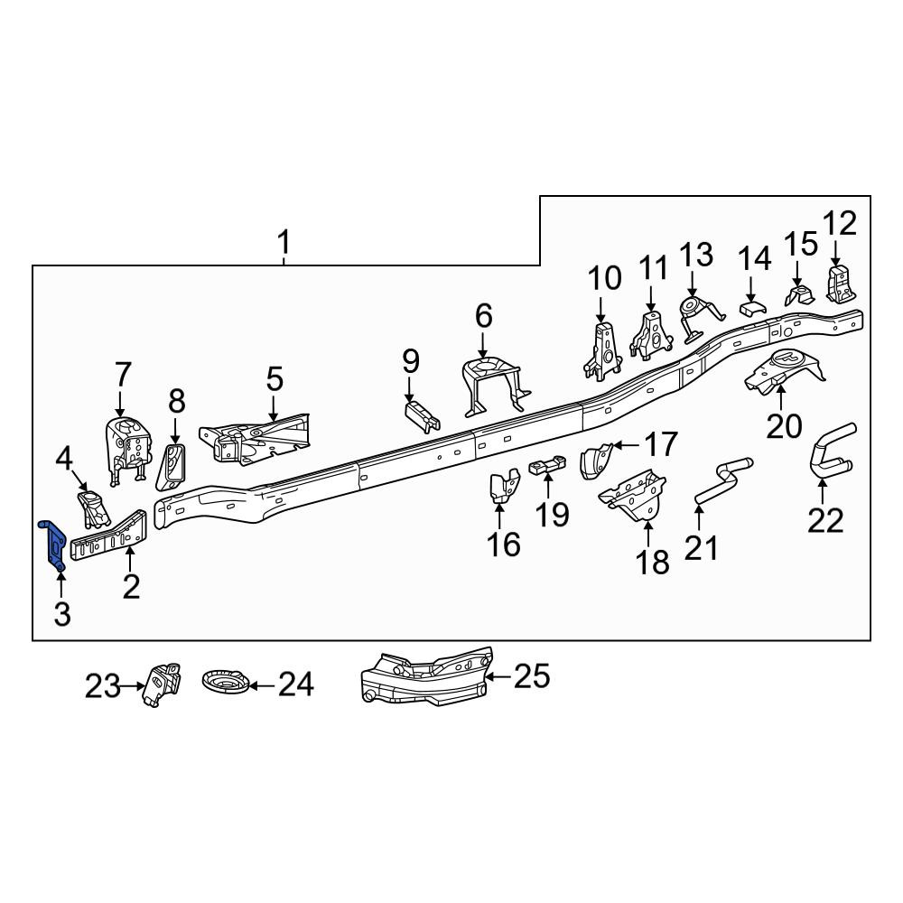 Toyota OE 520110C010 - Front Right Bumper Impact Bar Bracket