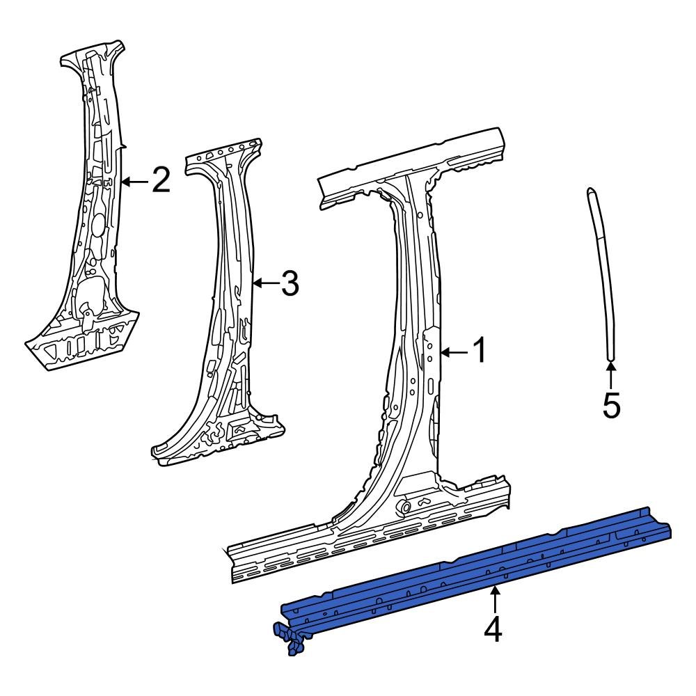 Toyota OE 614010C901 - Right Rocker Panel Reinforcement