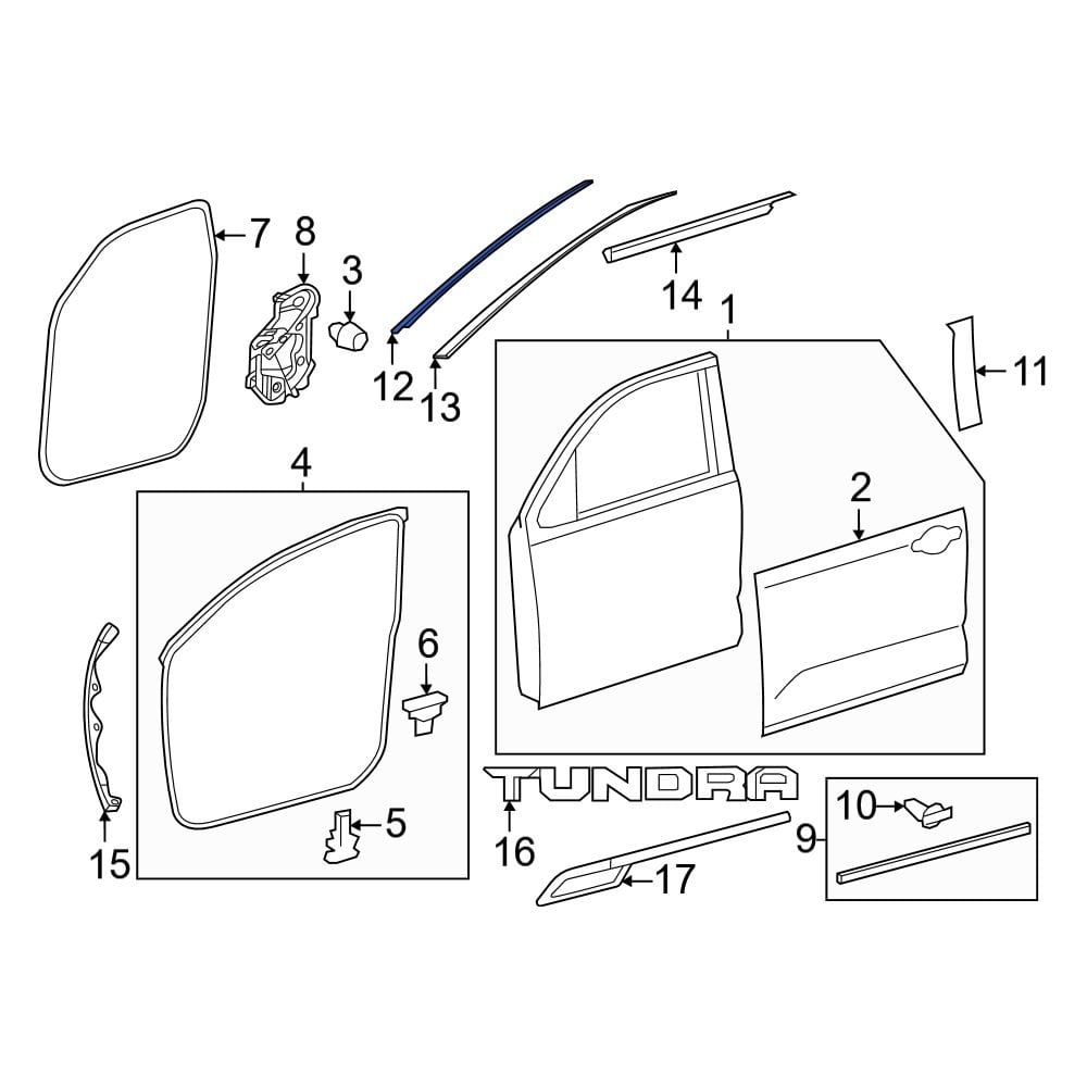 Toyota OE 759270C010 - Front Right Black Out Tape
