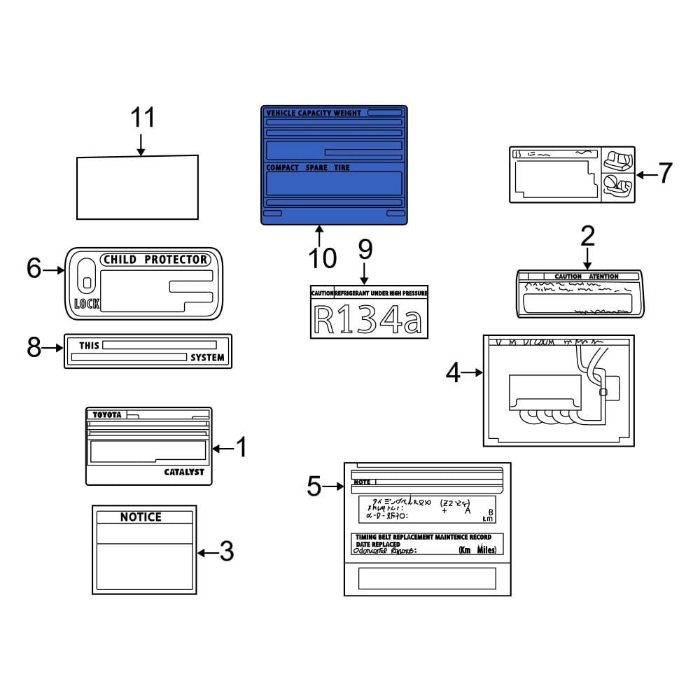 Toyota OE 4266152092 - Tire Information Label