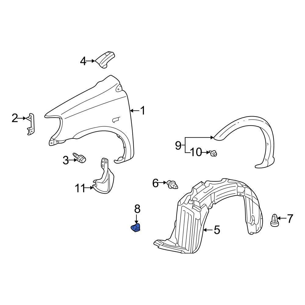 Toyota OE 9046705114 - Front Fender Liner Retainer