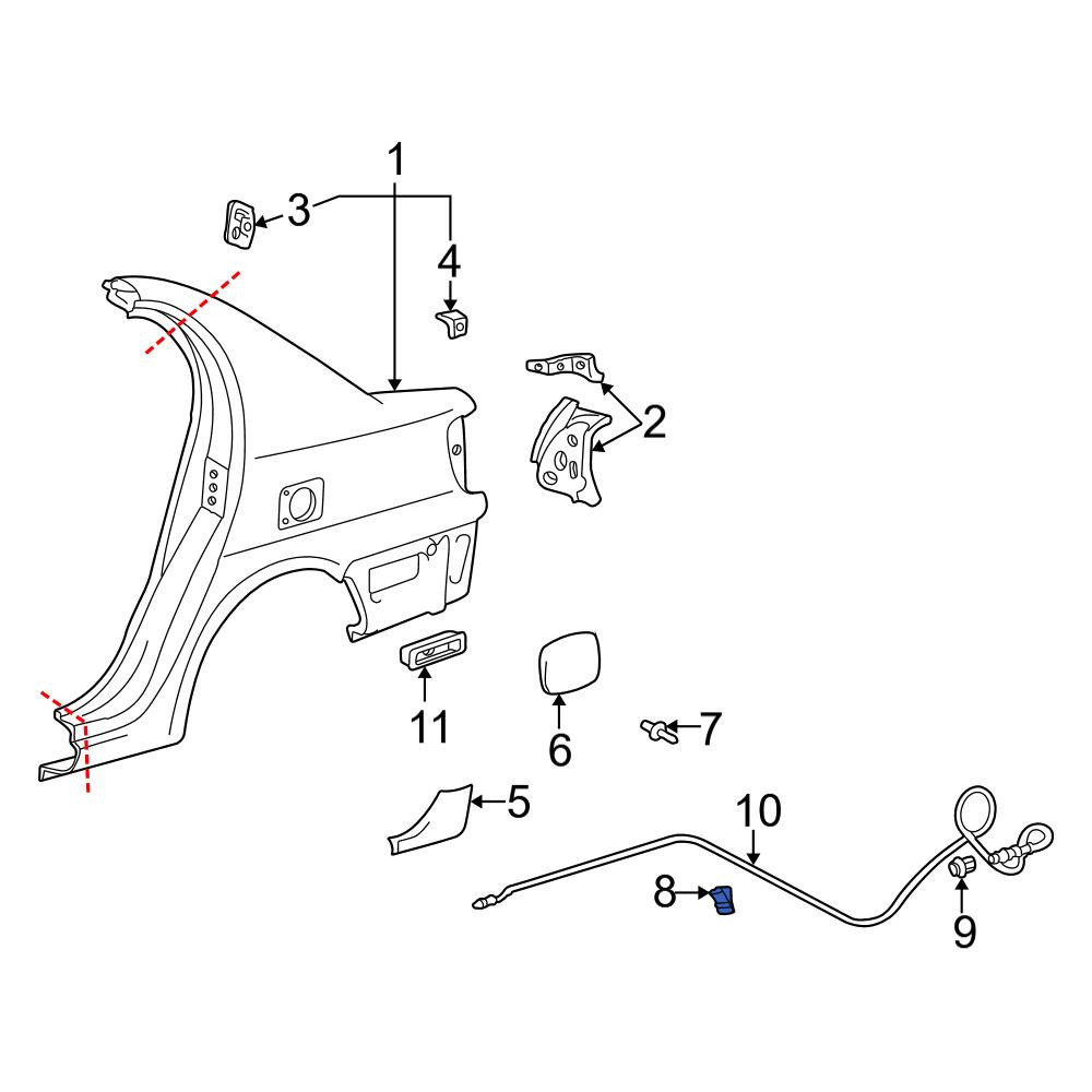 Toyota OE 773600E010 - Fuel Door Spring